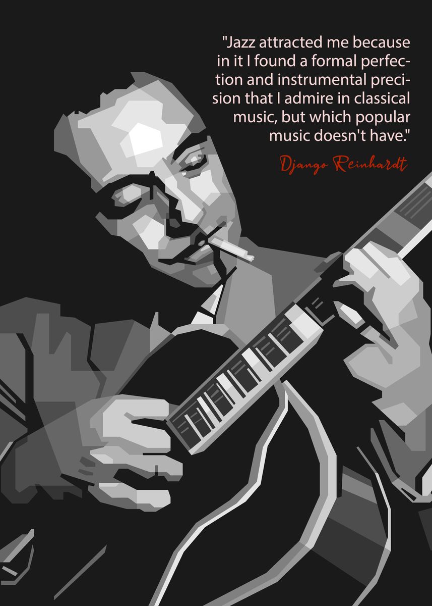 'Django reinhardt' Poster, picture, metal print, paint by nofa aji ...