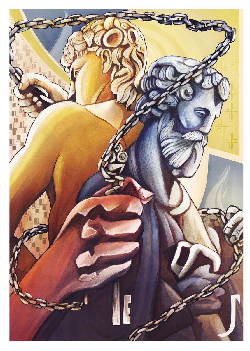 'Janus' Poster, picture, metal print, paint by David Amblard | Displate