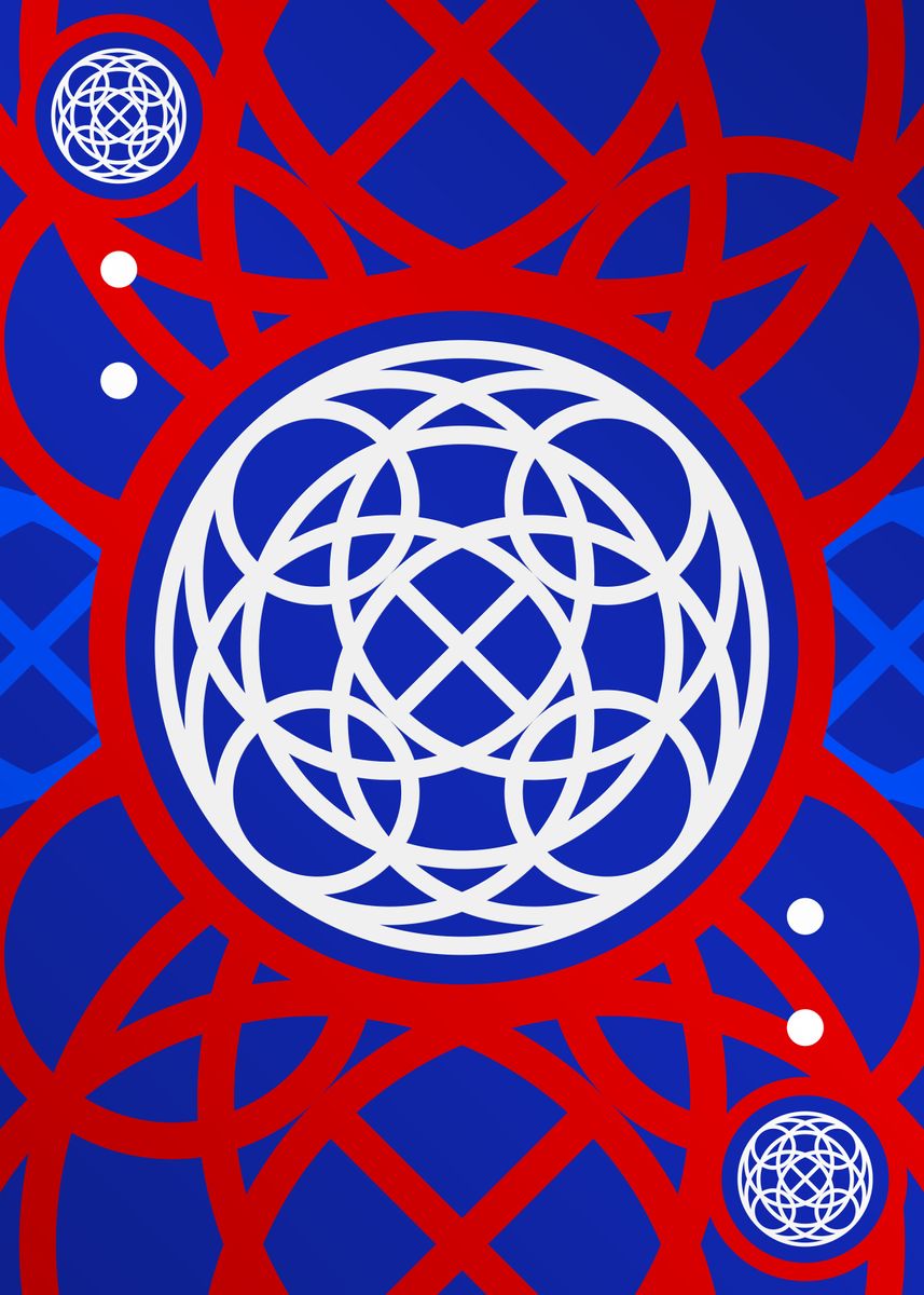 'Red White and Blue Glyph' Poster by Holy Rock Design | Displate