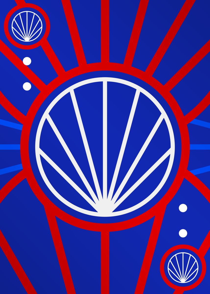 'Red White and Blue Glyph' Poster, picture, metal print, paint by Holy ...