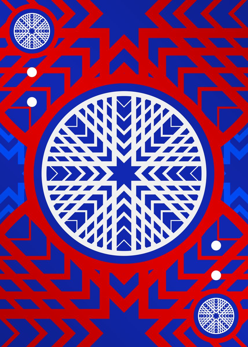 'Red White and Blue Glyph' Poster, picture, metal print, paint by Holy ...