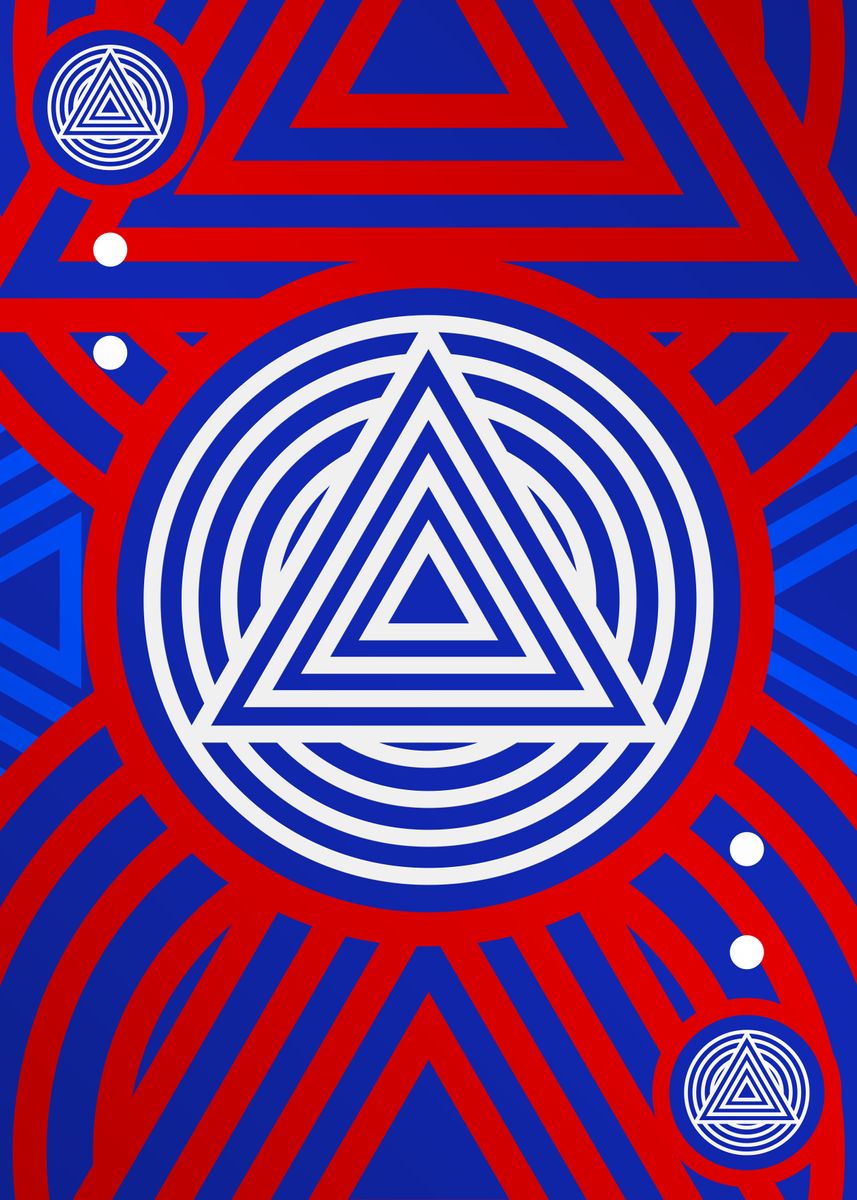 'Red White and Blue Glyph' Poster, picture, metal print, paint by Holy ...