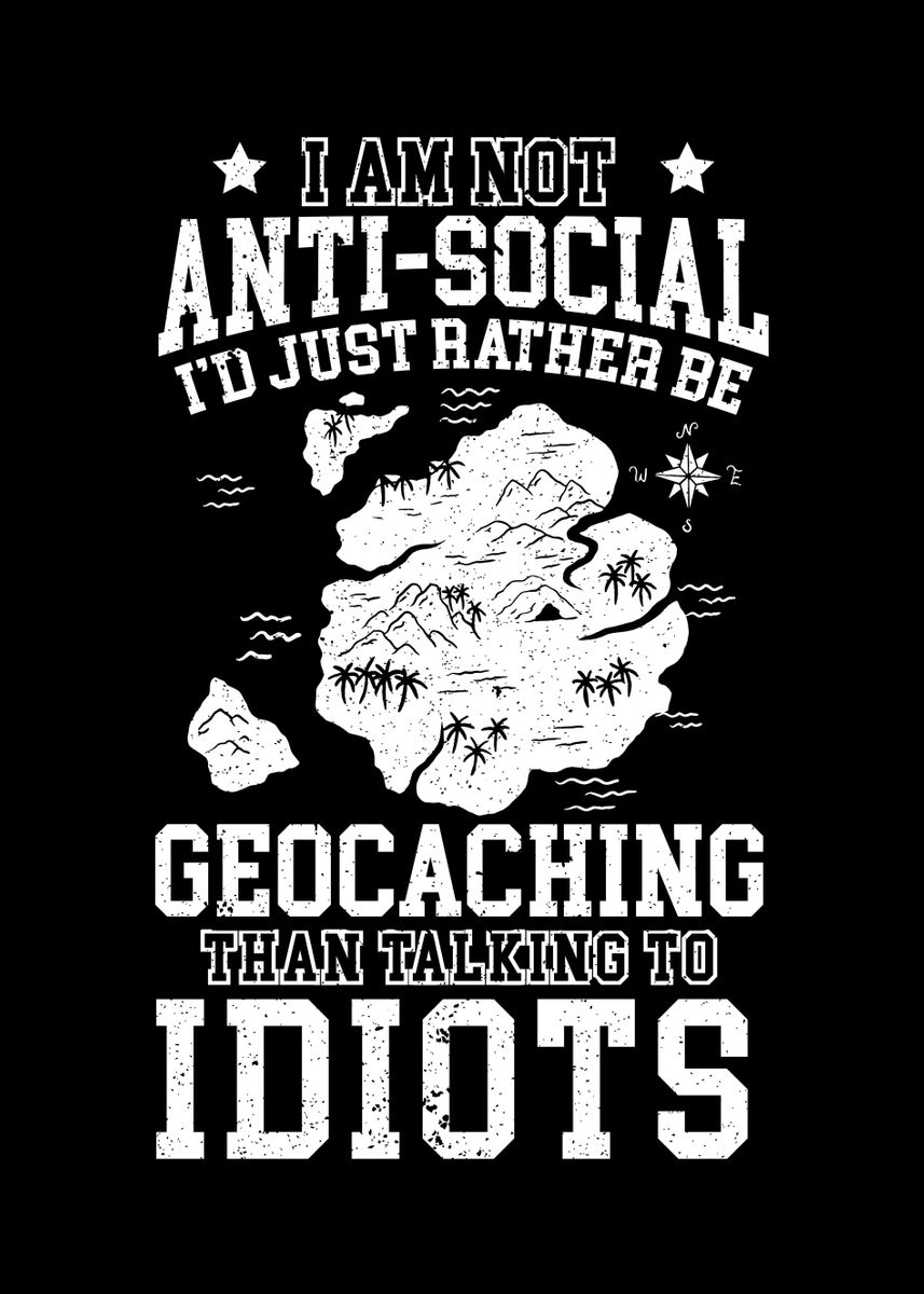 'Rather Be Geocaching' Poster, picture, metal print, paint by NAO ...