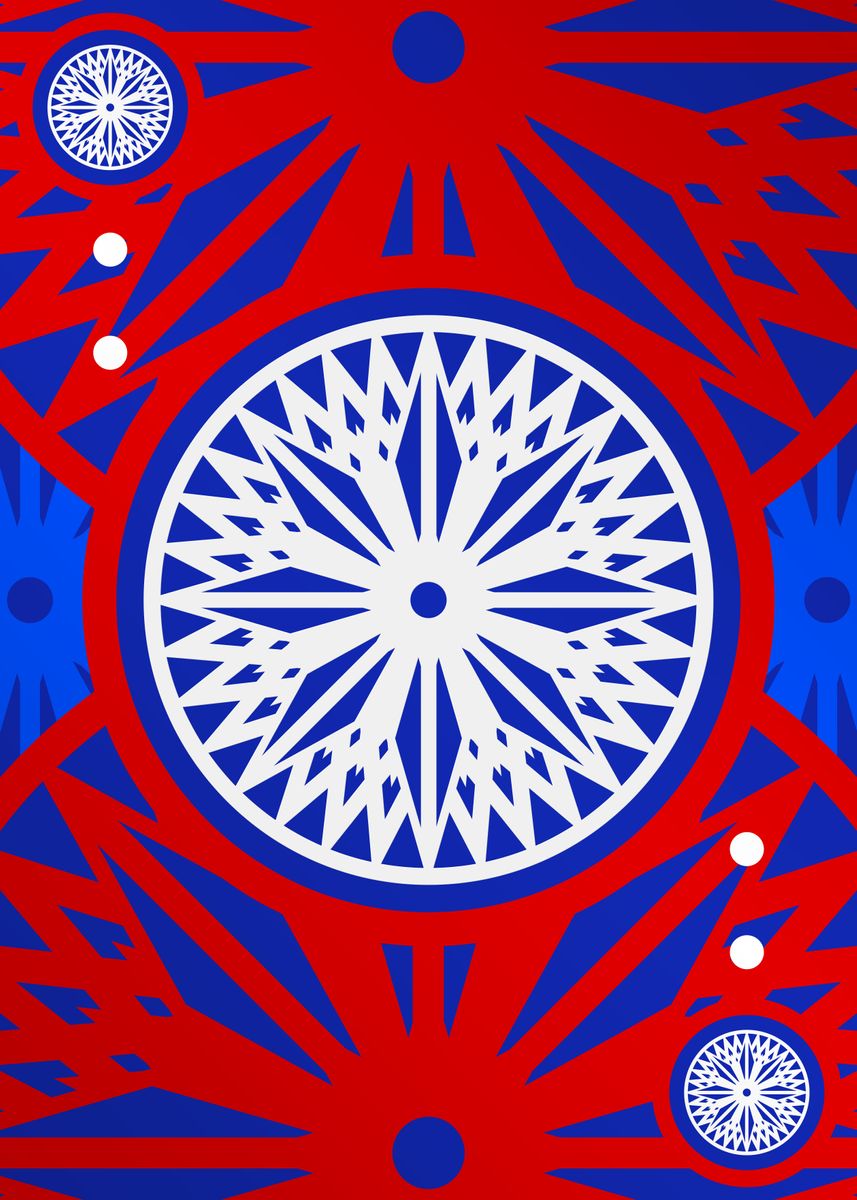 'Red White and Blue Glyph' Poster by Holy Rock Design | Displate