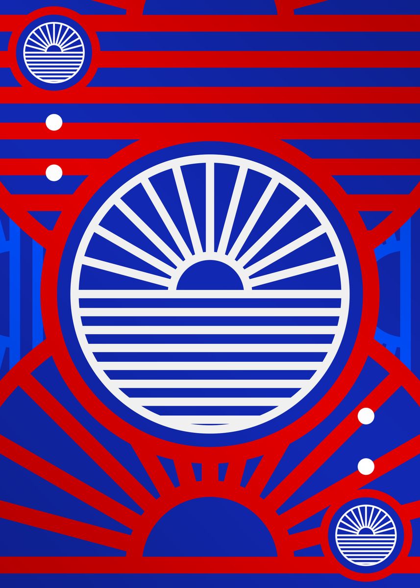 'Red White and Blue Glyph' Poster, picture, metal print, paint by Holy ...