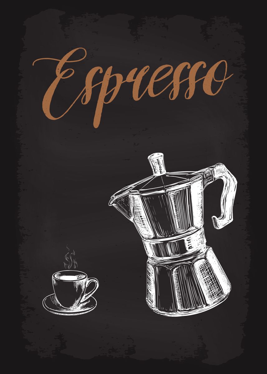 'Espresso Coffee' Poster, picture, metal print, paint by dkDesign ...