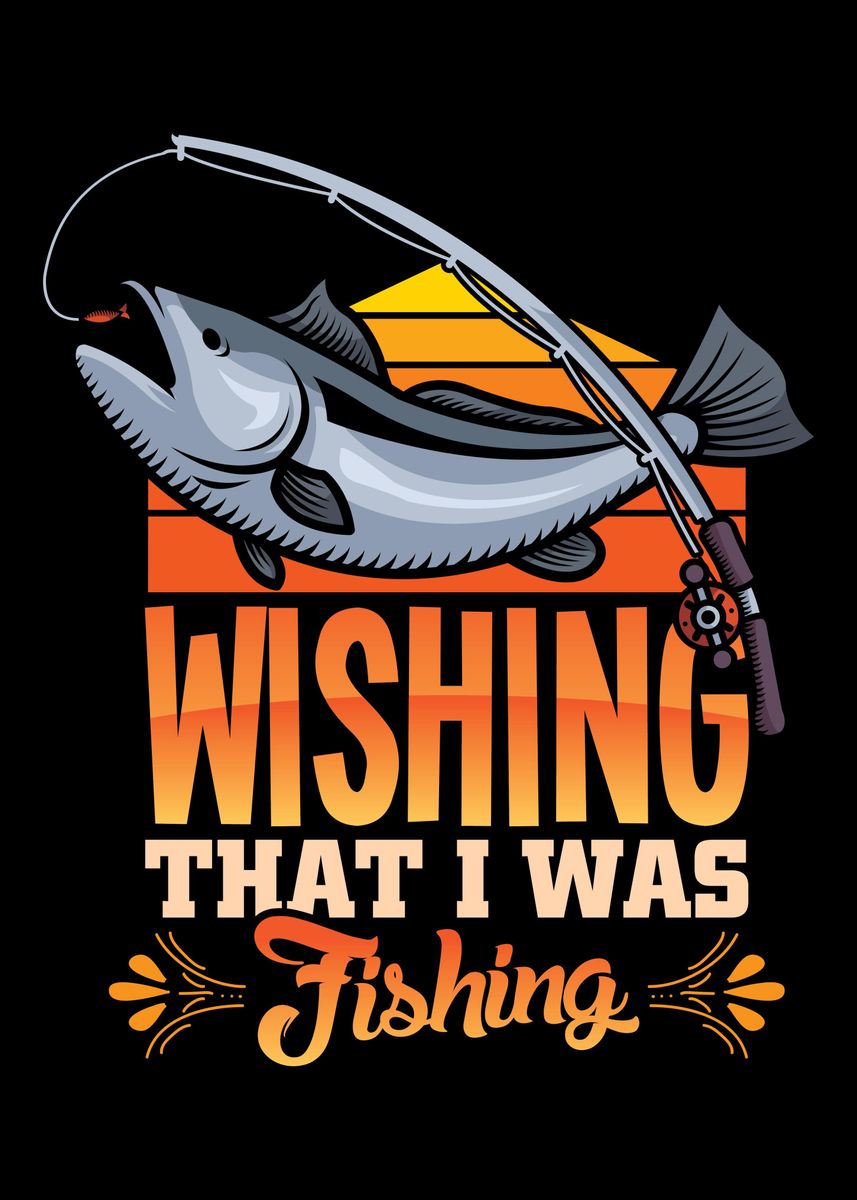 'Angler Fisherman Fish' Poster, picture, metal print, paint by ...