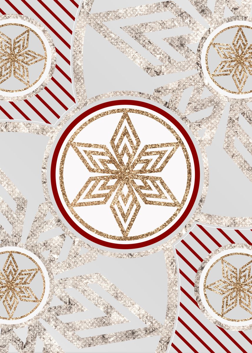 'Silver Gold and Red Glyph' Poster, picture, metal print, paint by Holy ...