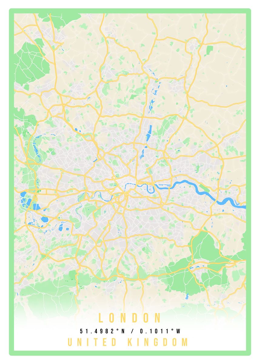 'London' Poster, picture, metal print, paint by Aesthetic Art | Displate