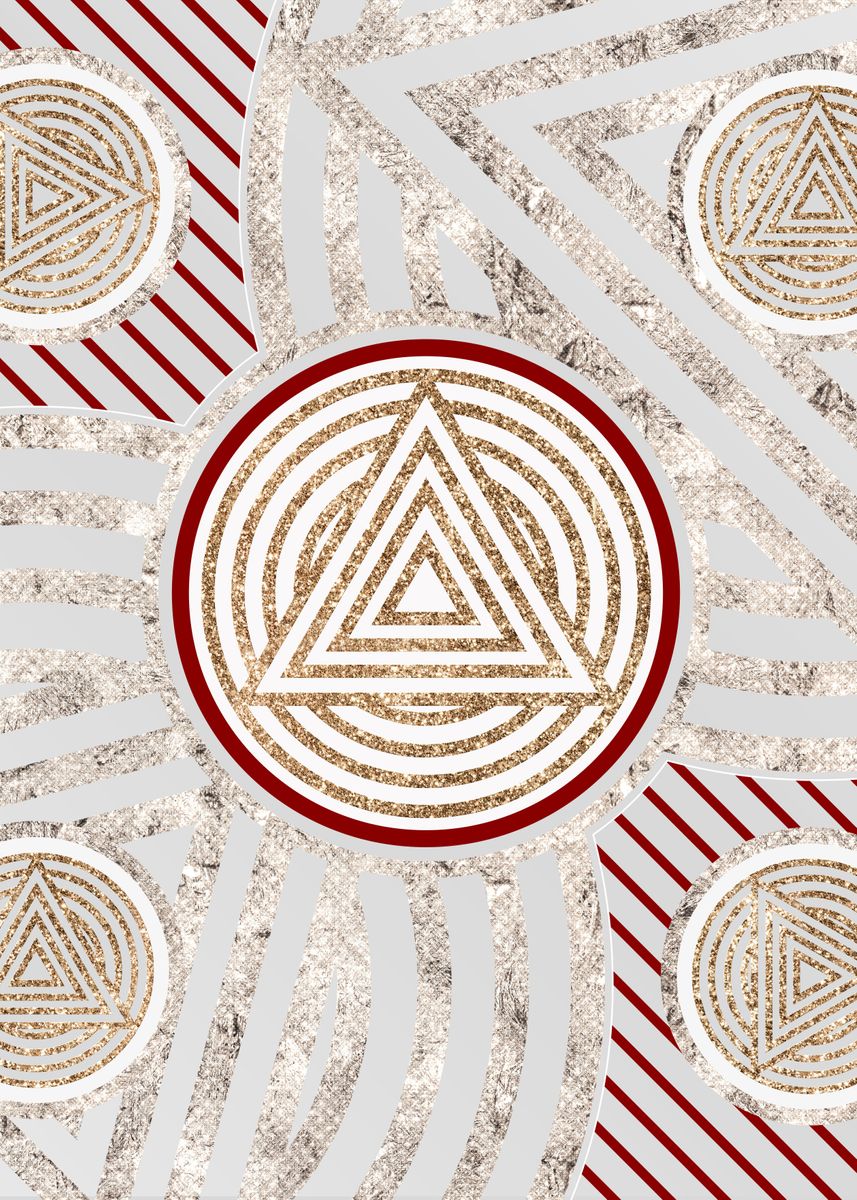 'Geometric Gold and Silver' Poster, picture, metal print, paint by Holy ...