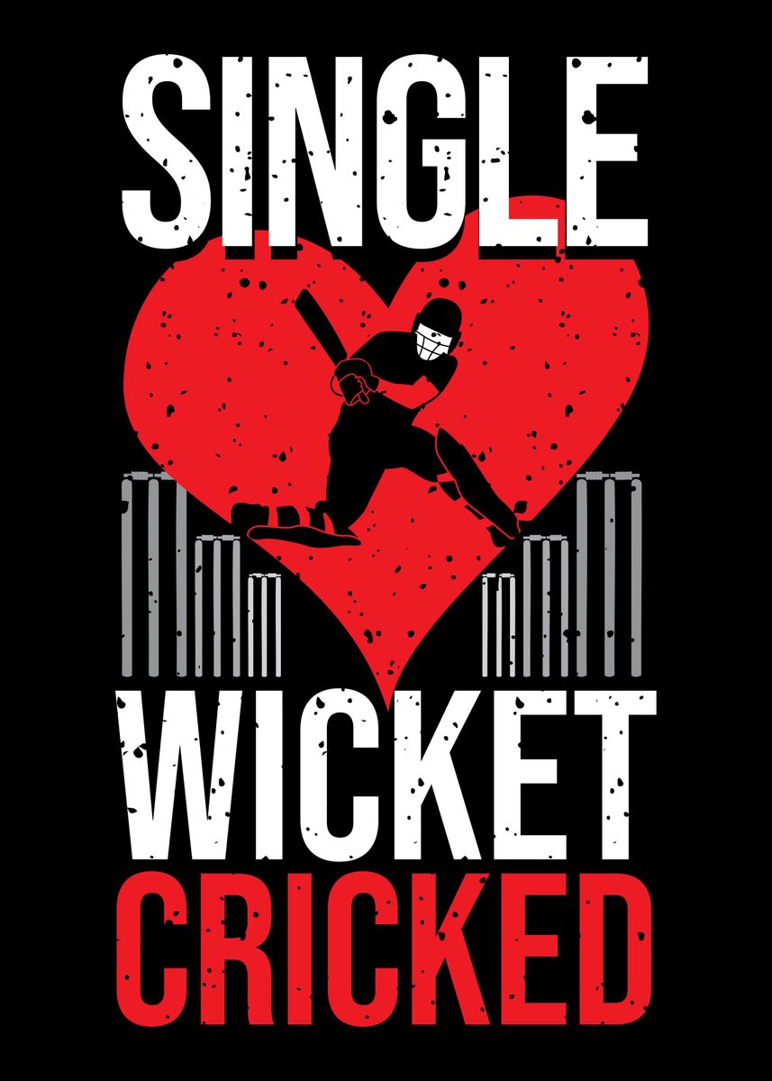 'Single Wicket Cricket Play' Poster, picture, metal print, paint by ...