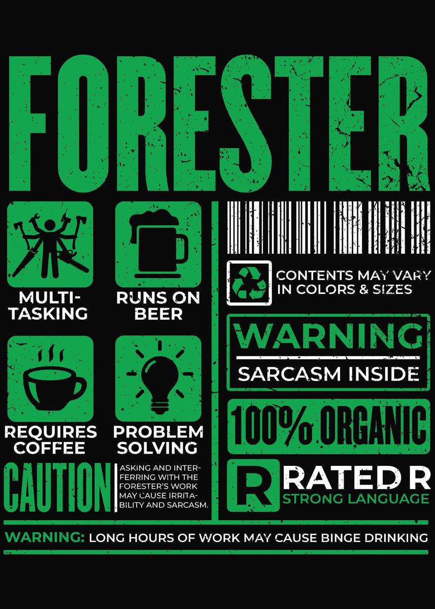 'Forester Woodworker Forest' Poster, picture, metal print, paint by ...