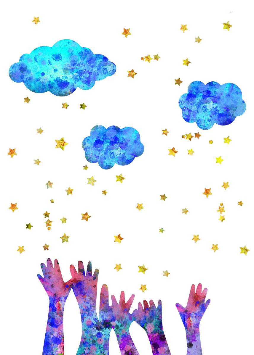 'Reach for the stars ' Poster, picture, metal print, paint by ...