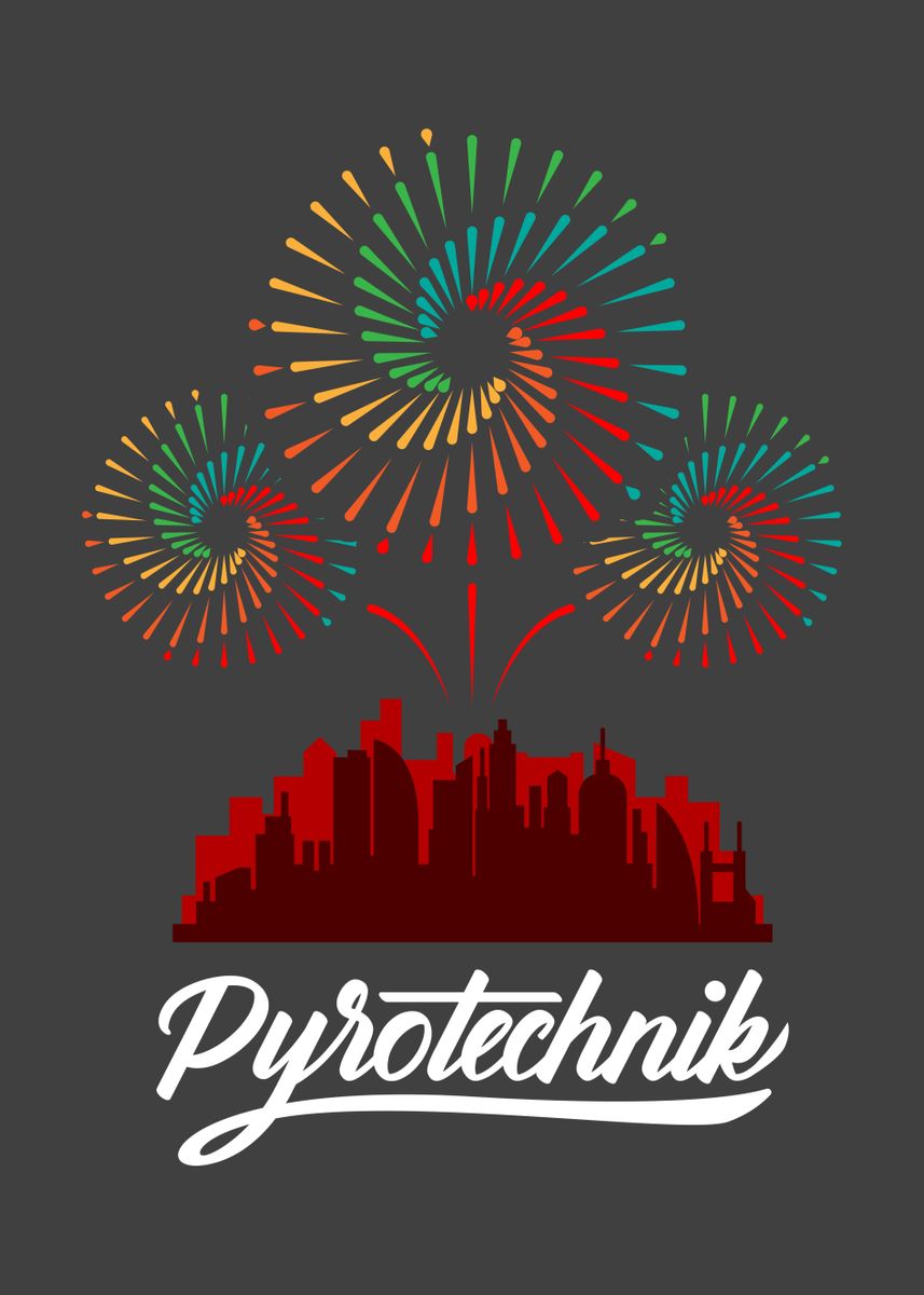 'Pyrotechnics' Poster, picture, metal print, paint by CrownMerch | Displate