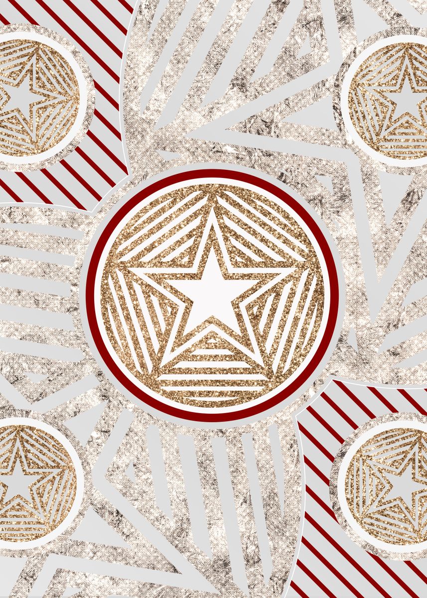 'Geometric Gold and Silver' Poster, picture, metal print, paint by Holy ...