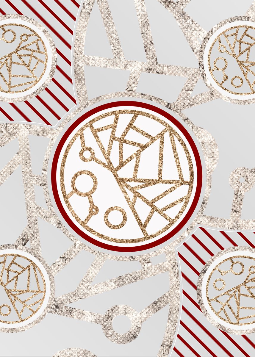 'Merry Red and White Glyph' Poster by Holy Rock Design | Displate