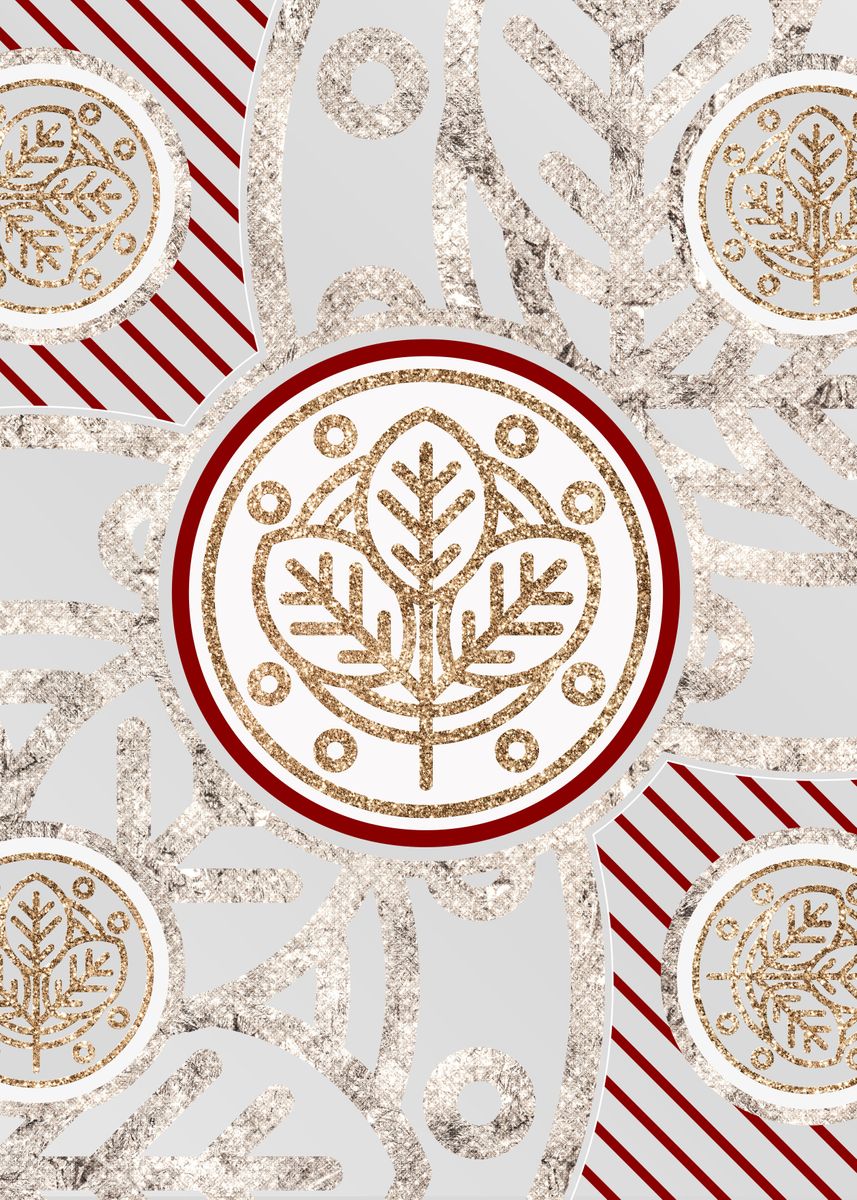 'Merry Red and White Glyph' Poster by Holy Rock Design | Displate