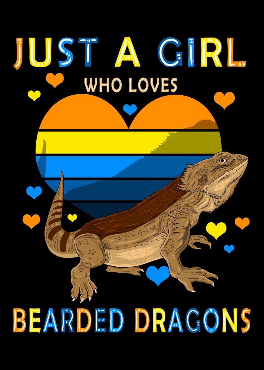 'Bearded Dragons Lizard Gec' Poster, picture, metal print, paint by ...