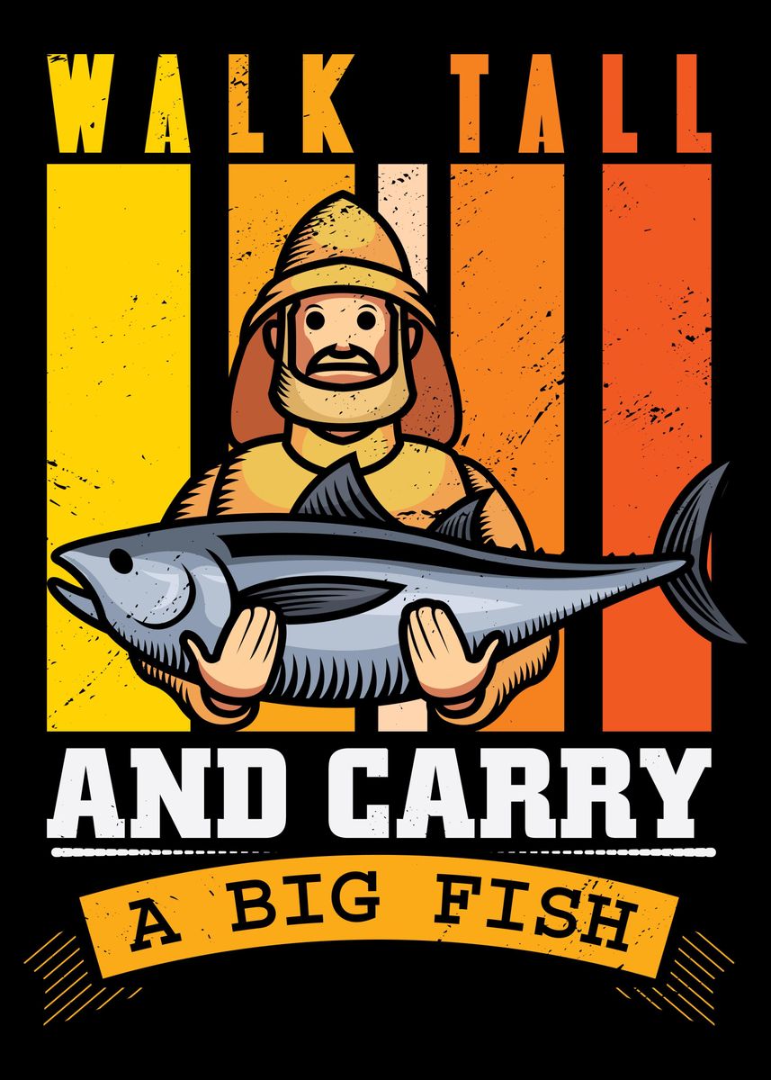 'Angler Fisherman Fish' Poster by Sebastian Wünsche | Displate