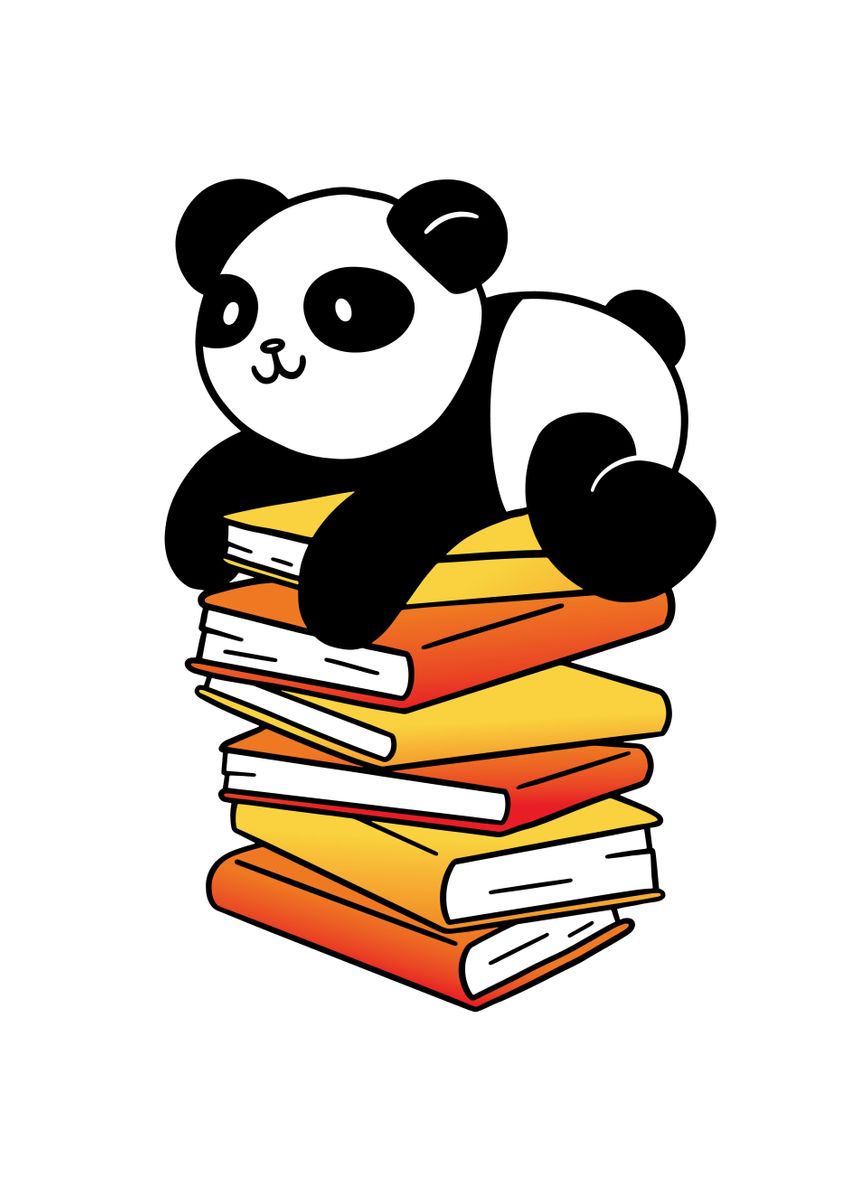 'PANDA BOOKS' Poster, picture, metal print, paint by thetshirtshop2020 ...