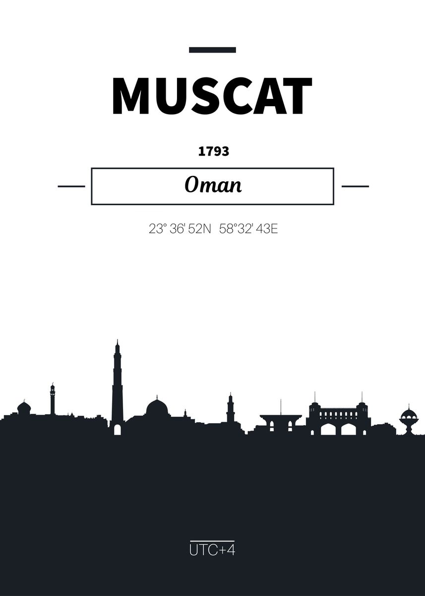 'Muscat Oman Skyline' Poster by Designersen | Displate