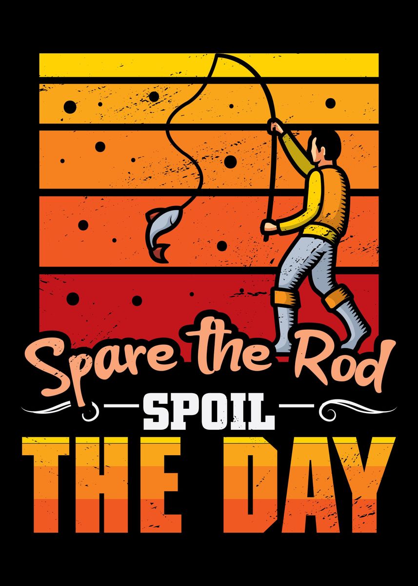 'Angler Fisherman Fish' Poster, picture, metal print, paint by ...