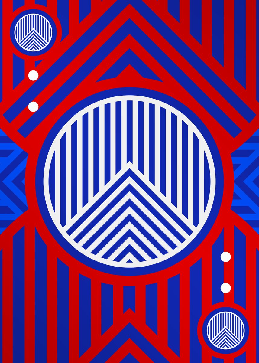 'Red White and Blue Glyph' Poster by Holy Rock Design | Displate