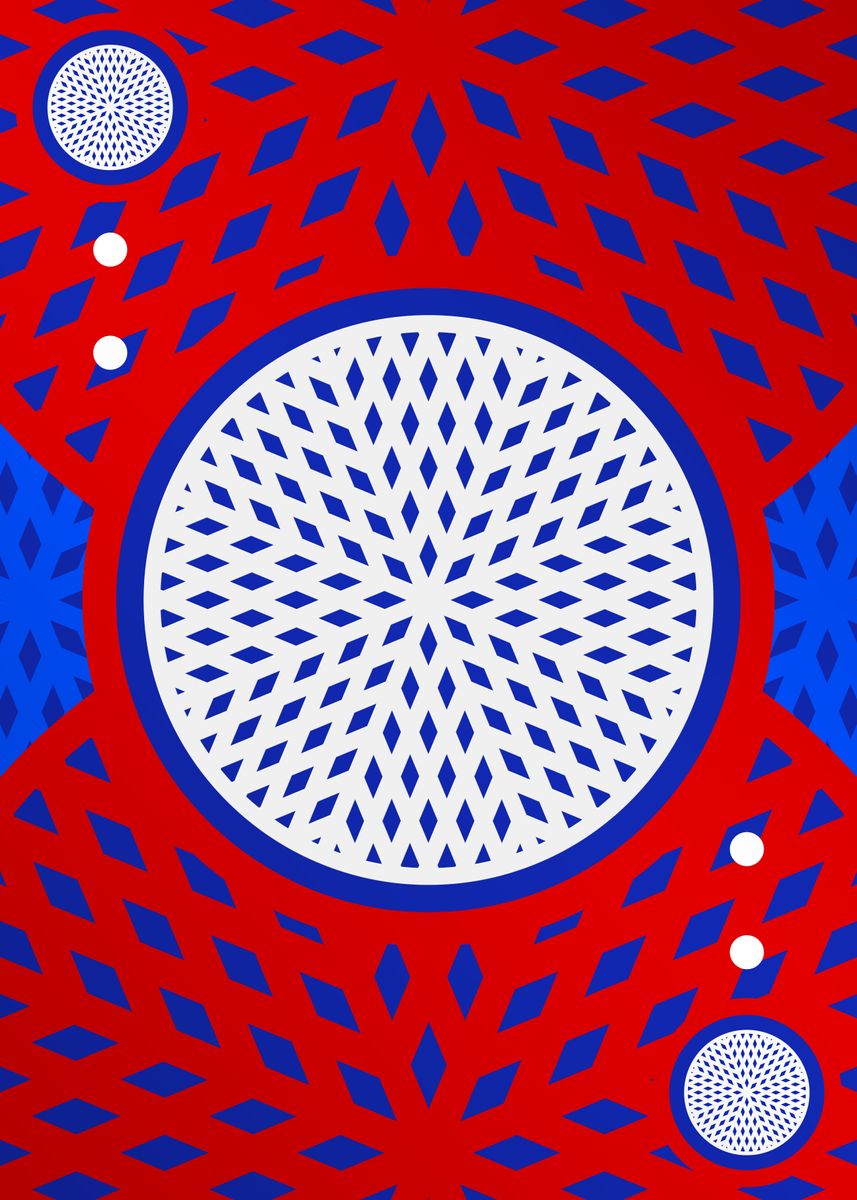 'Red White and Blue Glyph' Poster, picture, metal print, paint by Holy ...