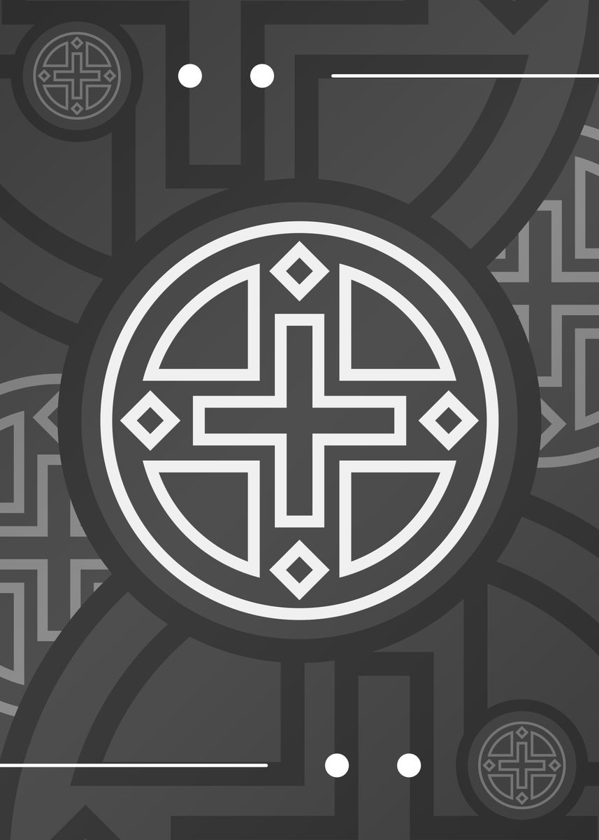 'Steel Gray Geometric Glyph' Poster, picture, metal print, paint by ...