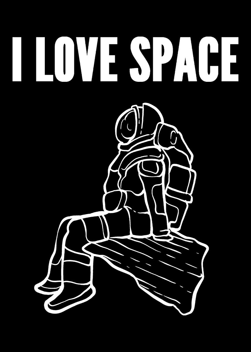 'I Love Space Astronaut Gif' Poster, picture, metal print, paint by ...