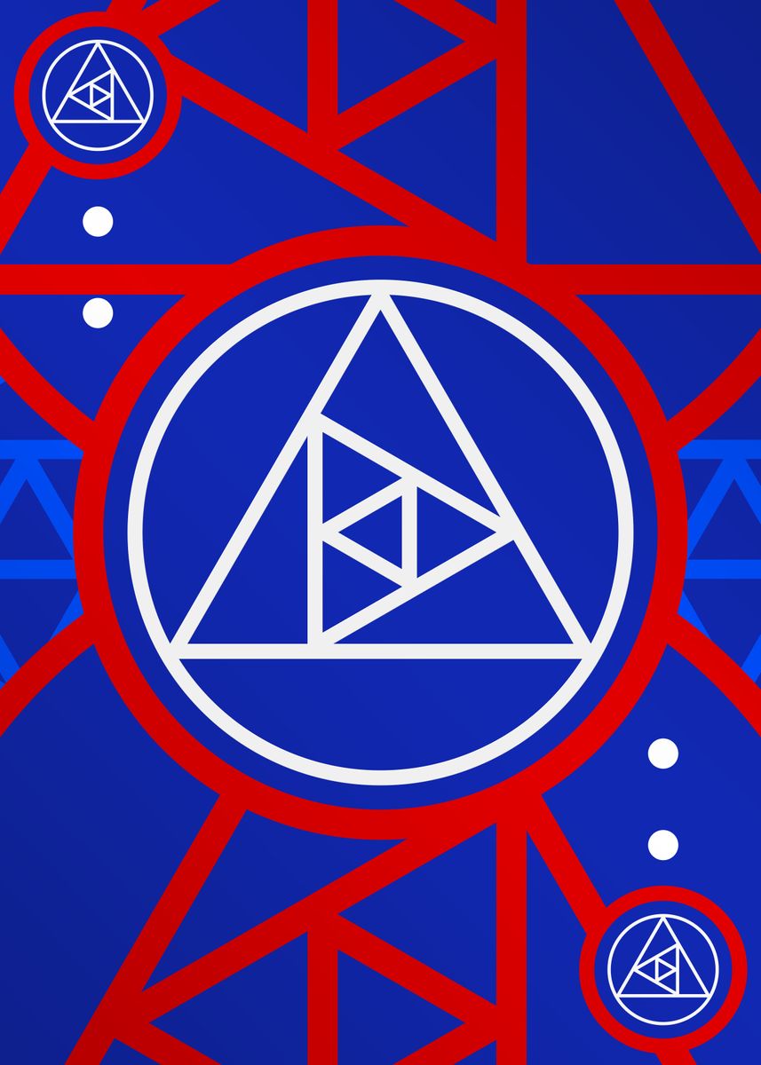 'Red White and Blue Glyph' Poster by Holy Rock Design | Displate