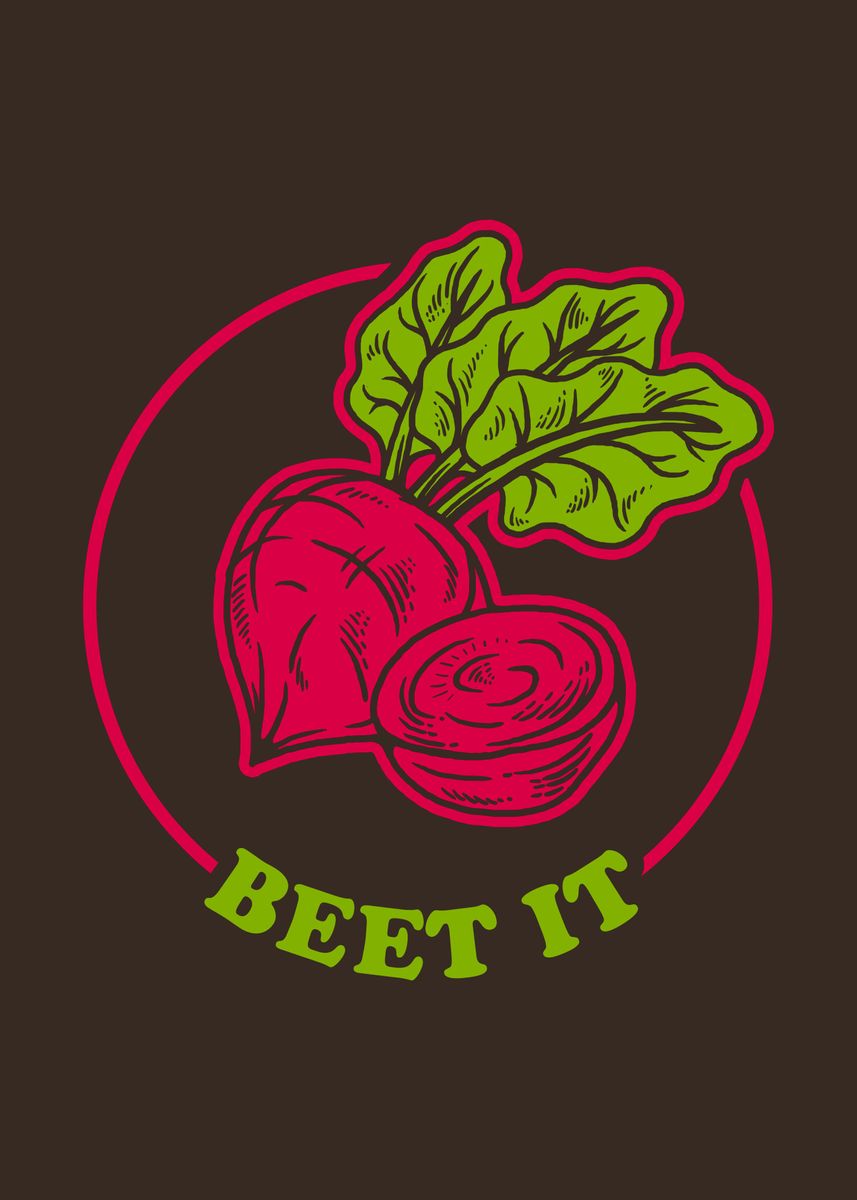 'Beet It Poster' Poster, picture, metal print, paint by Yipptee | Displate