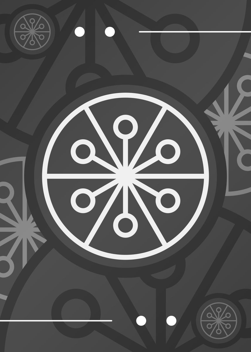 'Steel Gray Geometric Glyph' Poster, picture, metal print, paint by ...