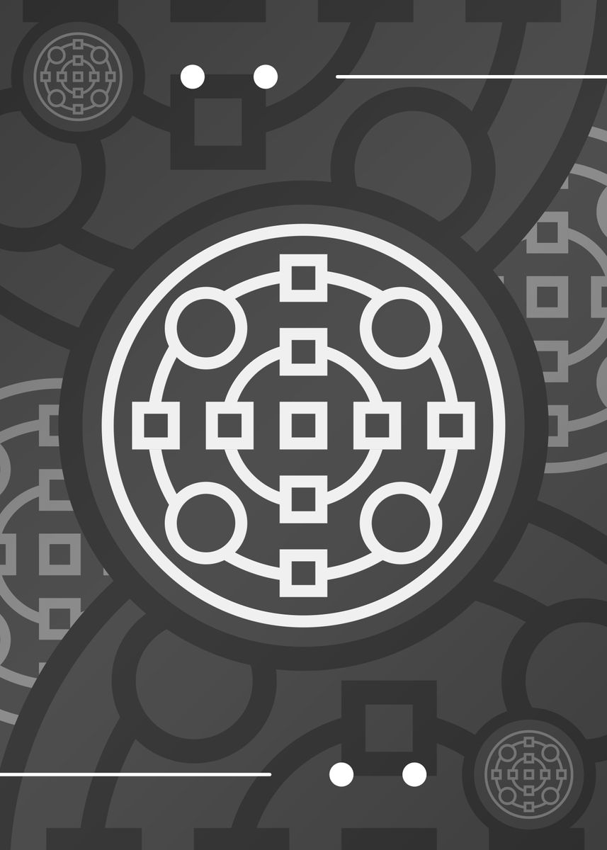 'Steel Gray Geometric Glyph' Poster, picture, metal print, paint by ...