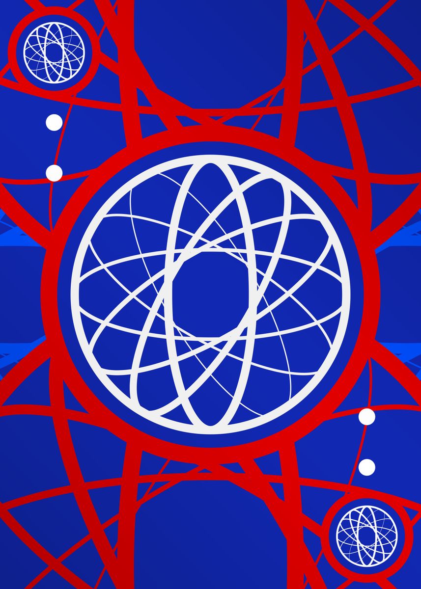 'Red White and Blue Glyph' Poster, picture, metal print, paint by Holy ...