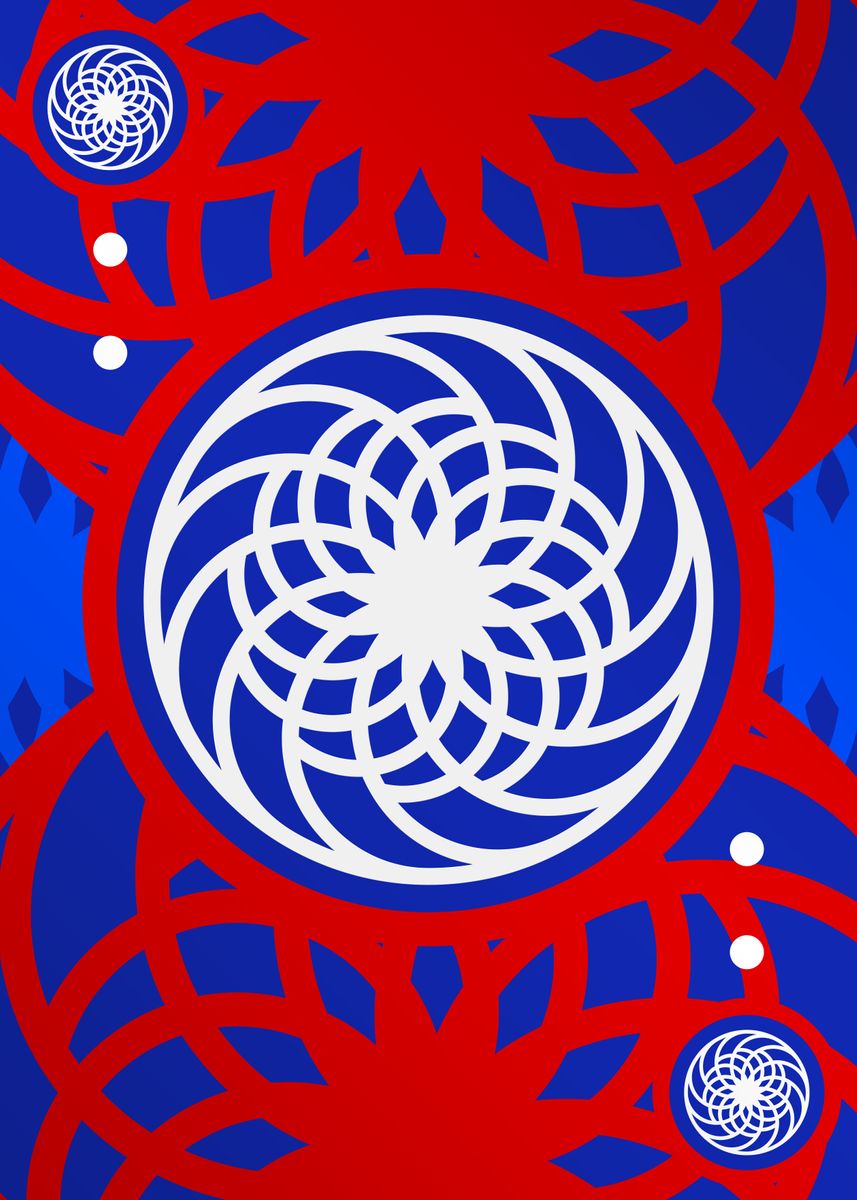 'Red White and Blue Glyph' Poster, picture, metal print, paint by Holy ...