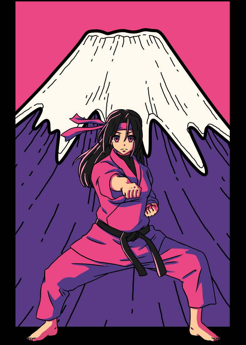 'Karate Anime Girl' Poster, picture, metal print, paint by ...