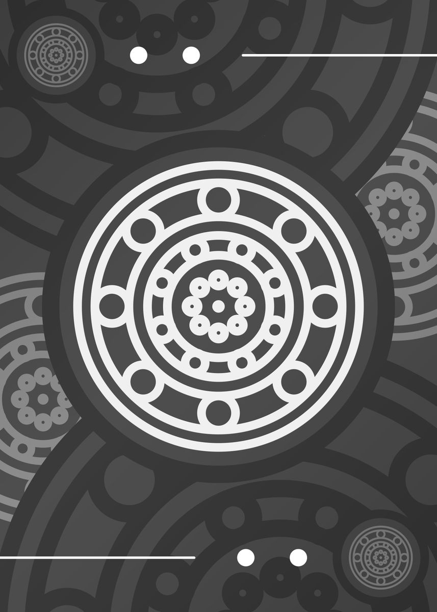 'Steel Grey Geometric Glyph' Poster, picture, metal print, paint by ...