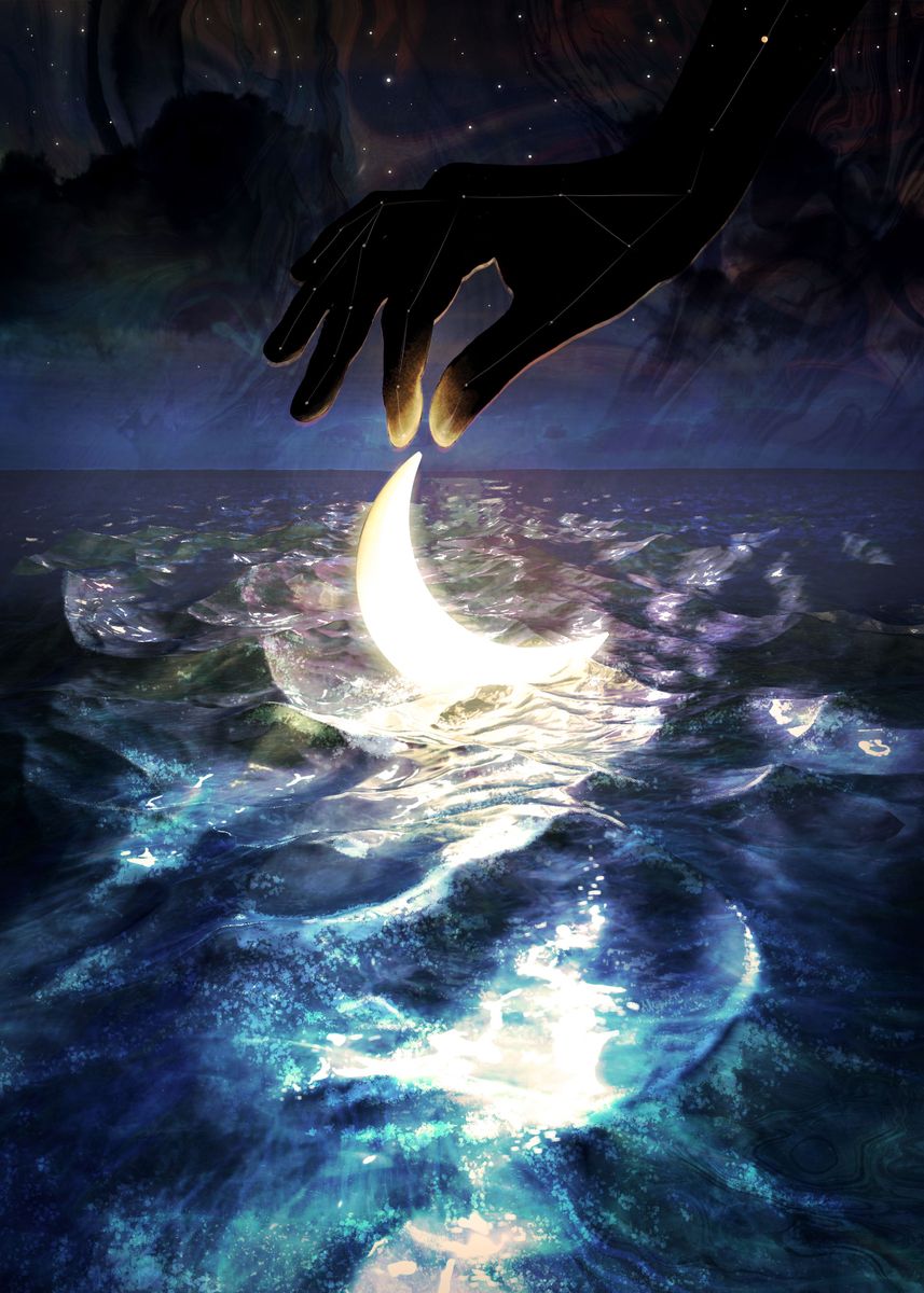 'Fallen Moon' Poster, picture, metal print, paint by Alexandre Poitras ...