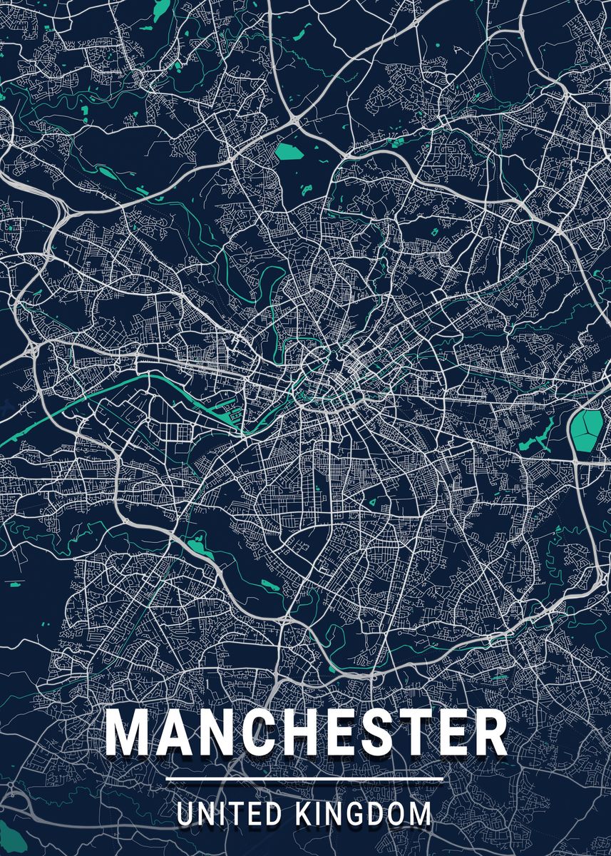 'Manchester City Map ' Poster by Max Ronn | Displate
