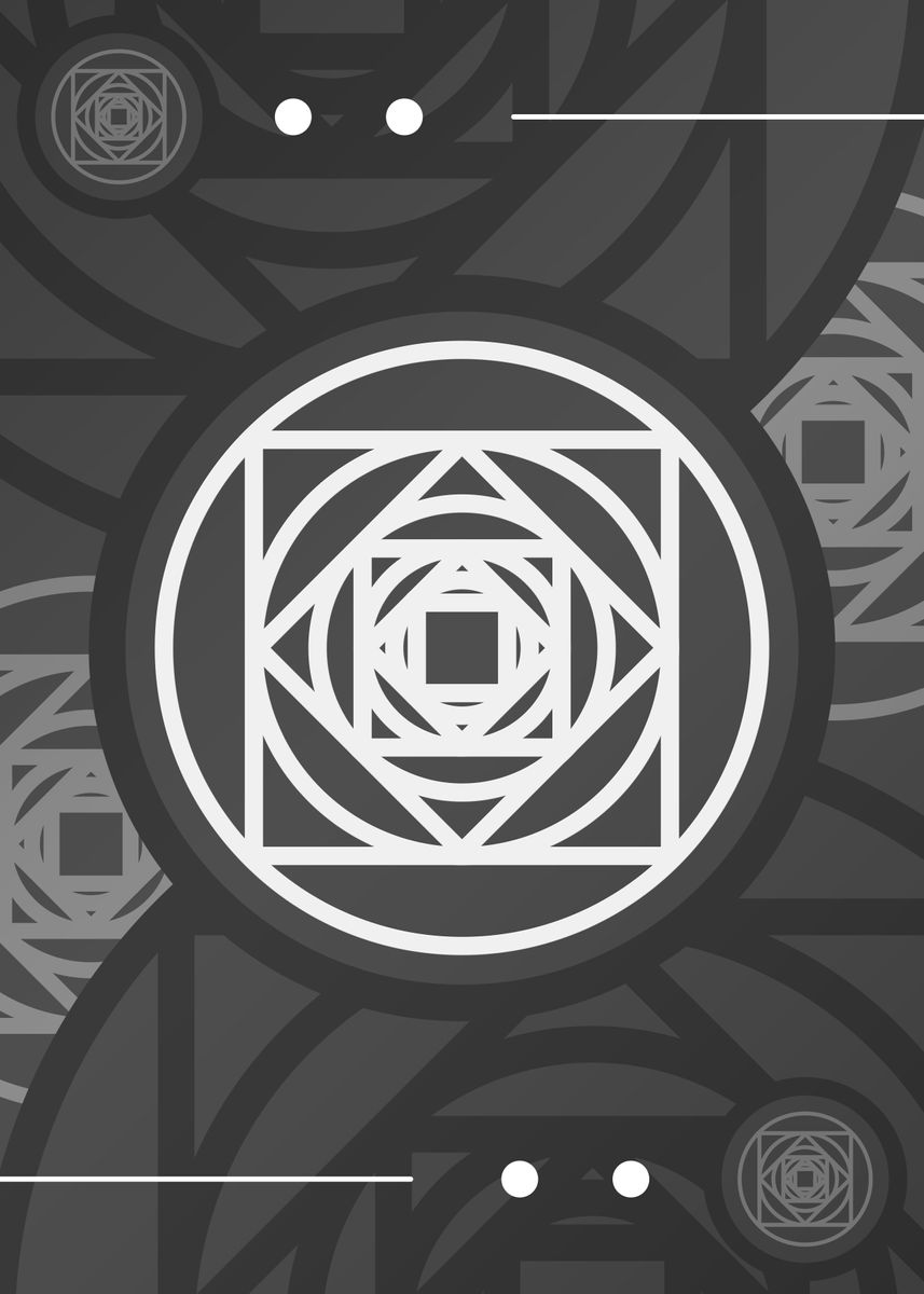 'Steel Gray Geometric Glyph' Poster, picture, metal print, paint by ...