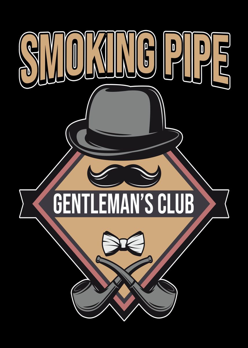 'Smoking Pipe Cigar Club' Poster, picture, metal print, paint by ...