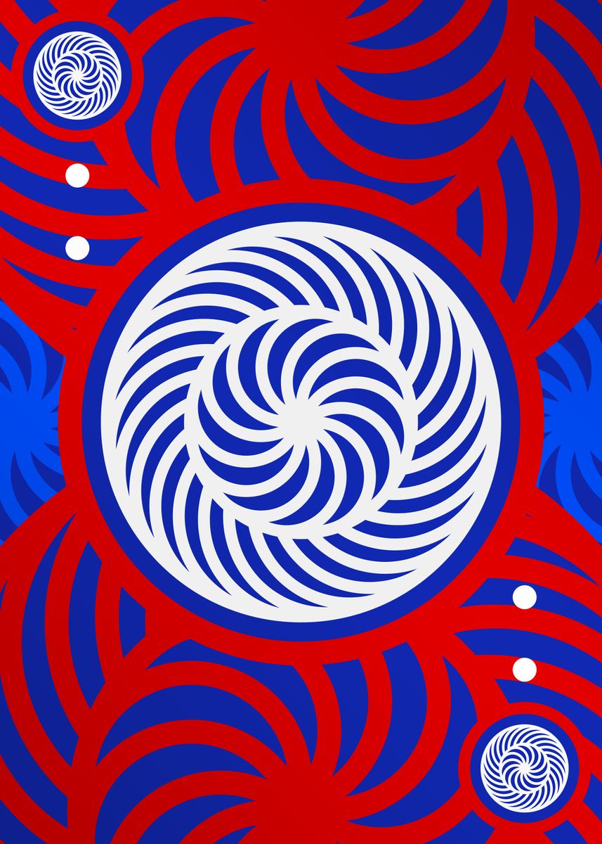 'Red White and Blue Glyph' Poster, picture, metal print, paint by Holy ...