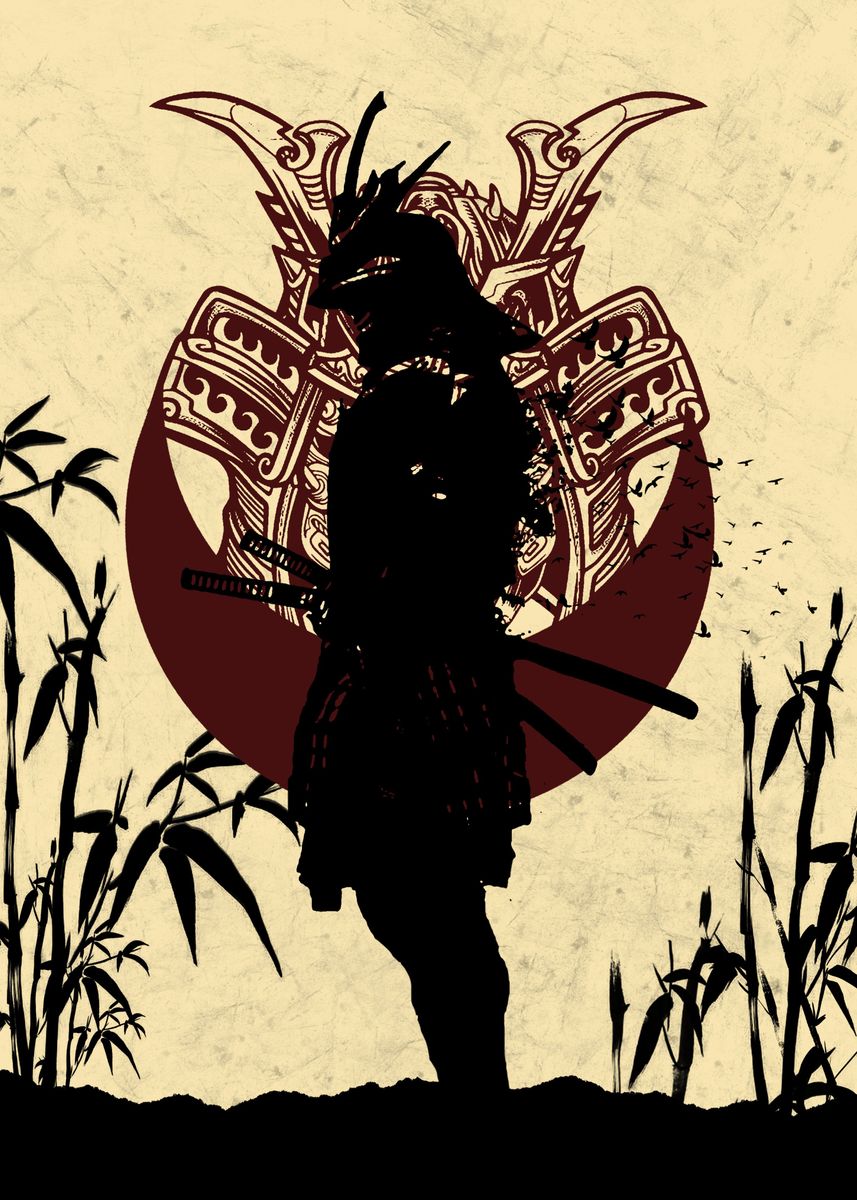 'Samurai A Shadow T' Poster, picture, metal print, paint by Theng Id ...