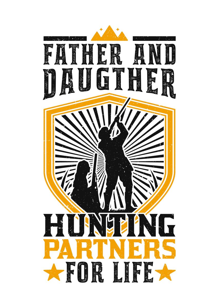 'Hunter Father And Daughter' Poster, picture, metal print, paint by ...