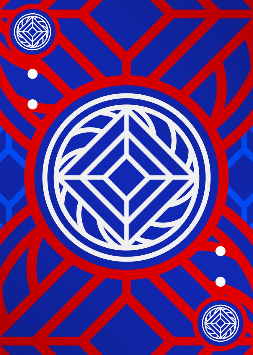 'Red White and Blue Glyph' Poster, picture, metal print, paint by Holy ...