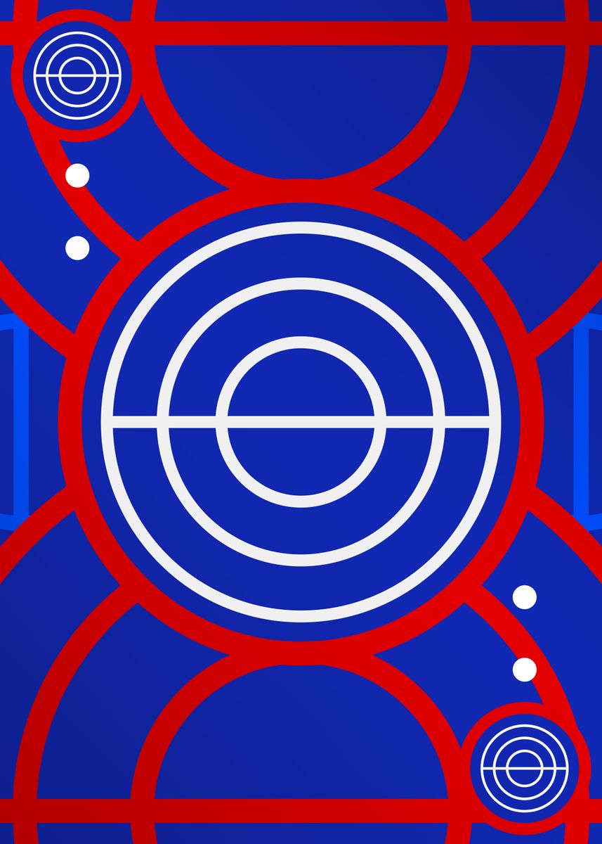 'Red White and Blue Glyph' Poster by Holy Rock Design | Displate