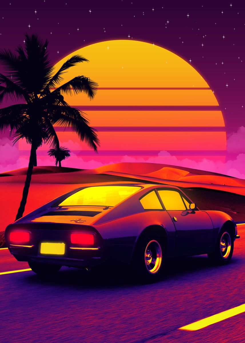'retro car 90s' Poster by El Rik | Displate