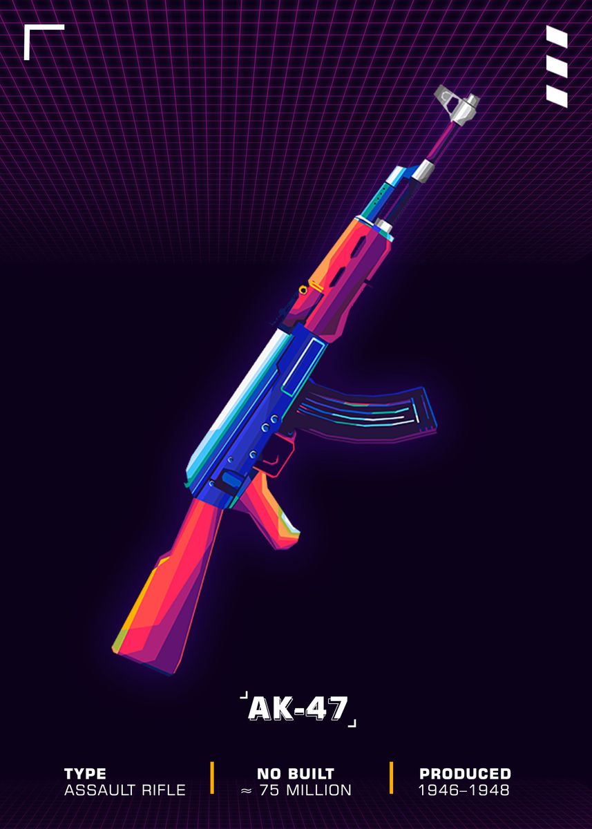 'AK 47' Poster, picture, metal print, paint by Aliigal Artwork | Displate