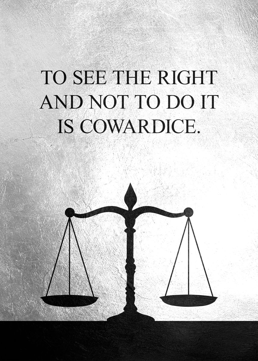 'Confucius on Cowardice' Poster, picture, metal print, paint by ...